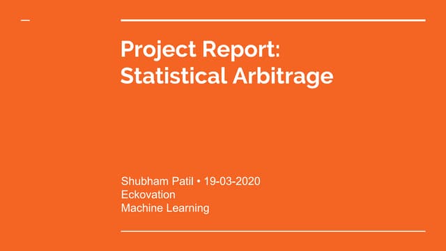 Statistical Arbitrage | PPT Statistical Arbitrage | PPT