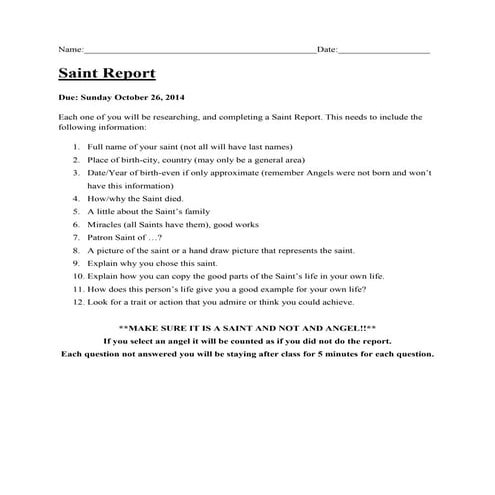 Saint Report | PDF | Christianity | Religion & Spirituality