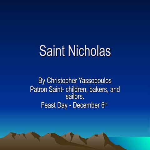 The Story Of St. Nicholas | PPTX