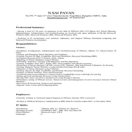 Sai pavan resume | PDF