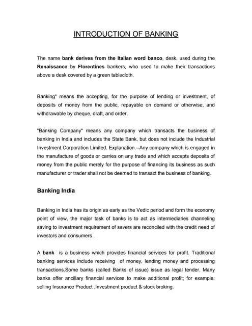 Indian banking system | PPTX