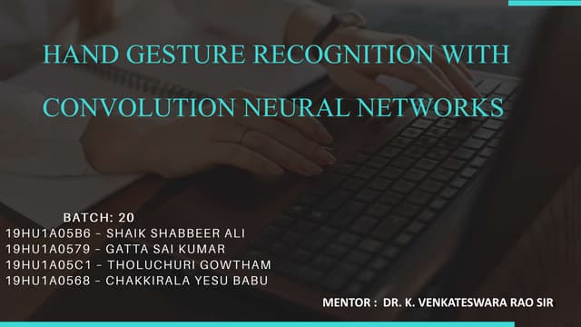 Hand Gesture Recognition Project Pptpptx Computing Technology
