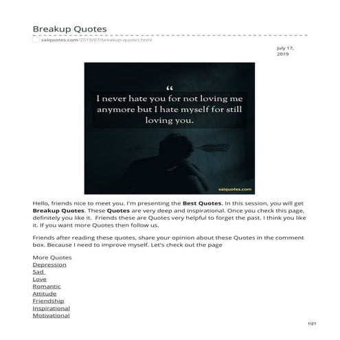 Saiquotes.com breakup quotes | PDF