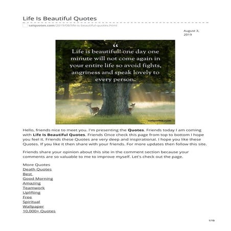 Saiquotes.com life is beautiful quotes | PDF