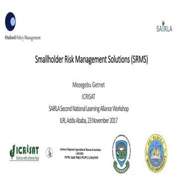 Smallholder Risk Management Solutions (SRMS) | PPTX