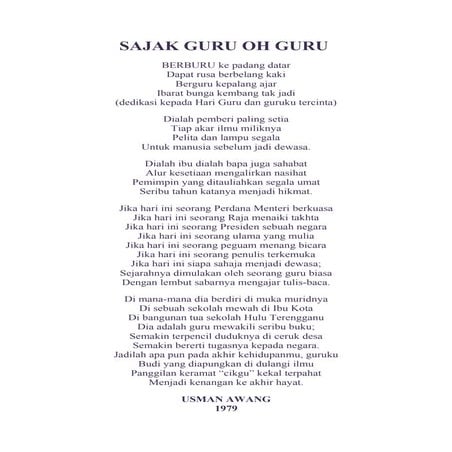 Sajak guru oh guru | DOC