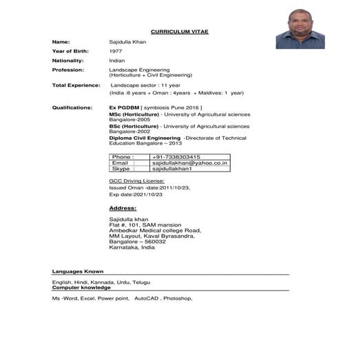 Sajid cv 2017 | PDF | Civil Engineering Industry | Industries