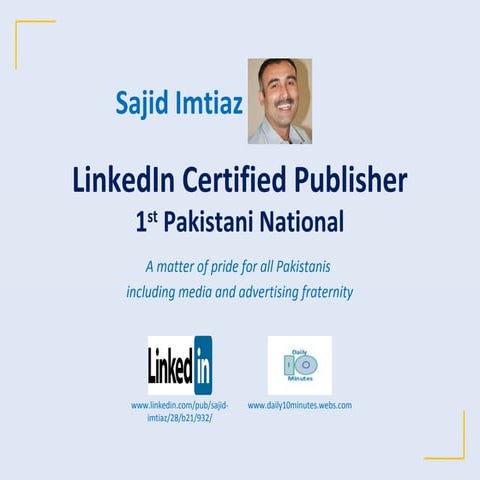 Certified LinkedIn Publisher | PPT