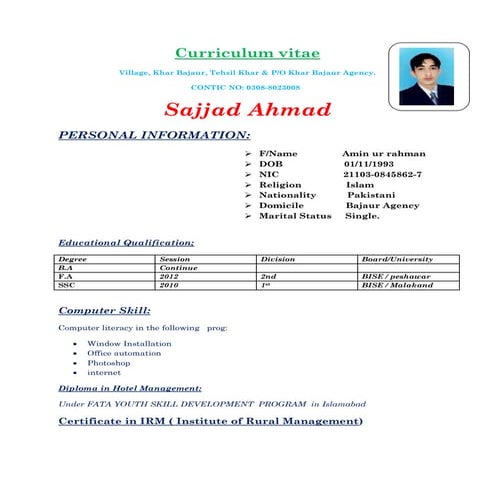 Sajjad c vy | DOCX