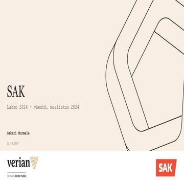 Verianin ja SAK:n lakkokysely maaliskuussa 2024 | PPT