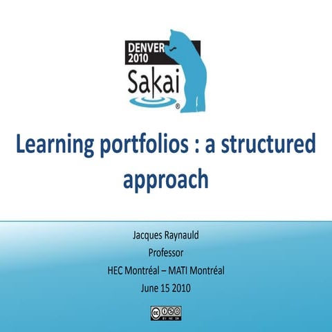 Learning portfolios : a structured approach | PPT