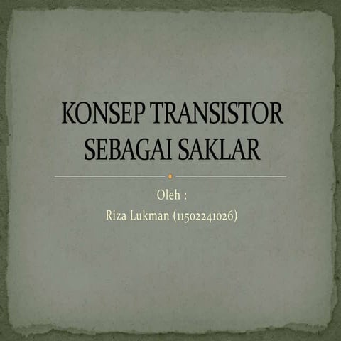 Saklar transistor | PPTX