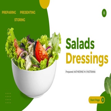 SALAD DRESSING PRESENTATION for Cookery pptx | PPTX