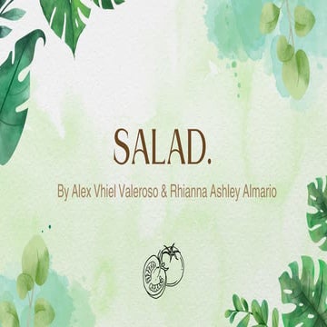 Salad..The introduction to salad making! | PDF