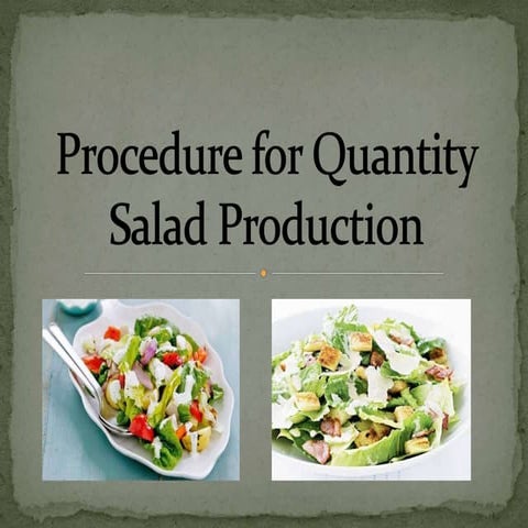 Salad production g9 | PPTX