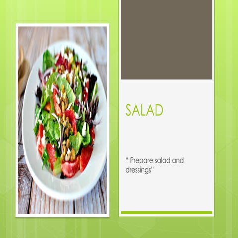 SALAD DRESSING PRESENTATION for Cookery pptx | PPTX