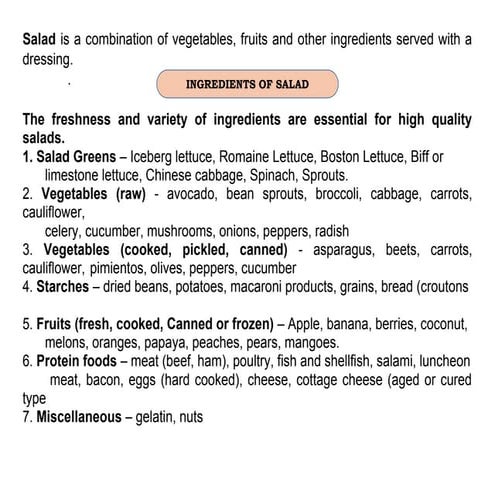 SALAD CLASSIFICATION ACTIVITY.SECOND QUARTER | DOCX