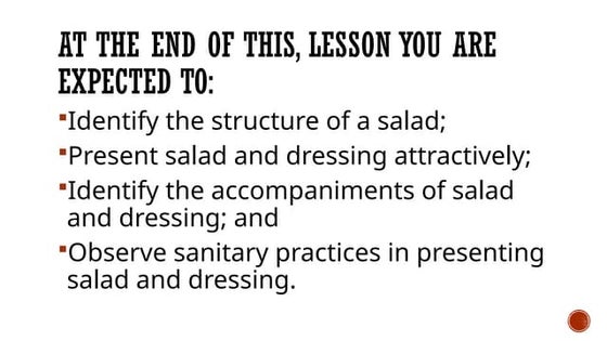STRUCTURE OF SALAD.pptx | Healthy Cooking and Eating | Food & Drink