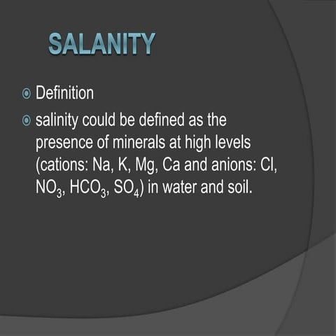 Salinity and Types of Salinity | PPTX