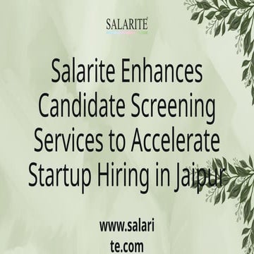 Salarite Enhances Candidate Screening Services to Accelerate Startup ...