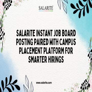 Salarite Instant Job Board Posting Paired with Campus Placement ...