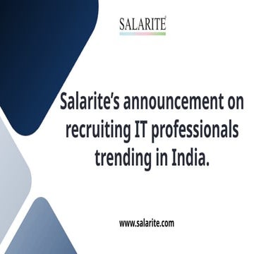 Salarite’s announcement on recruiting IT professionals trending in ...