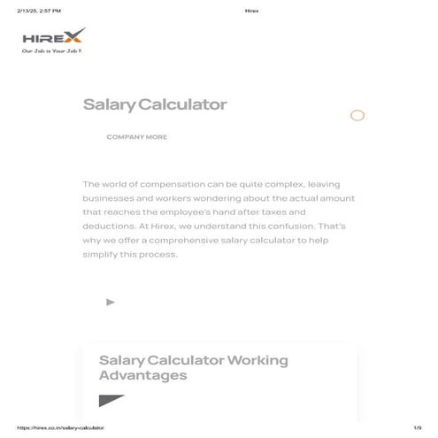 best in hand salary calculator by hirex. | PDF