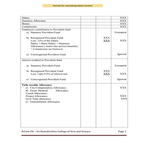 Salary format for assessment year 20 - 21 | PDF | Personal Taxes ...