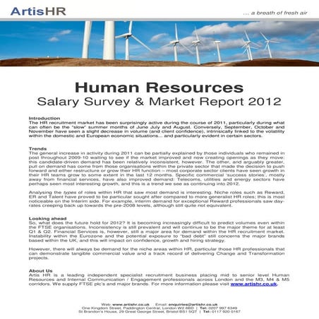 Salary Survey 2012 Artis Hr Human Resources | PDF