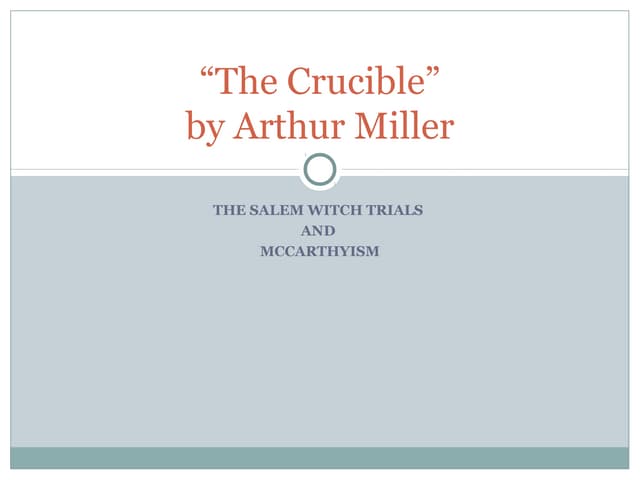 The Crucible: Historical Context | PPT