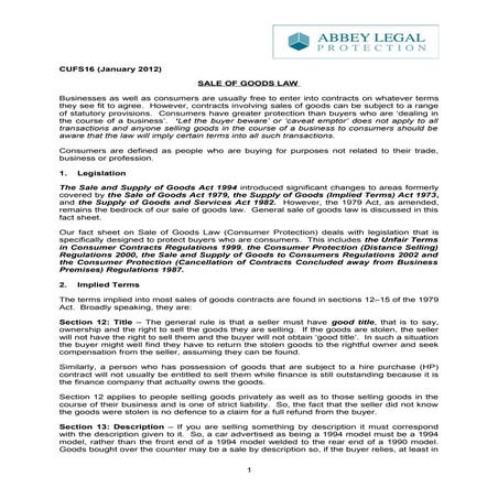 Sale of goods_law | PDF
