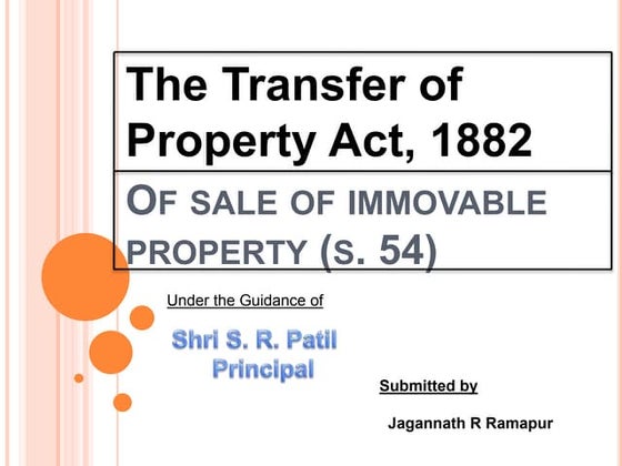Transfer of property act, 1882 | PPT