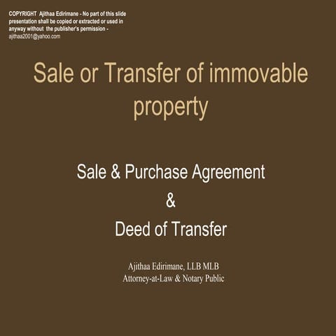Sale or transfer of immovable property | PPT
