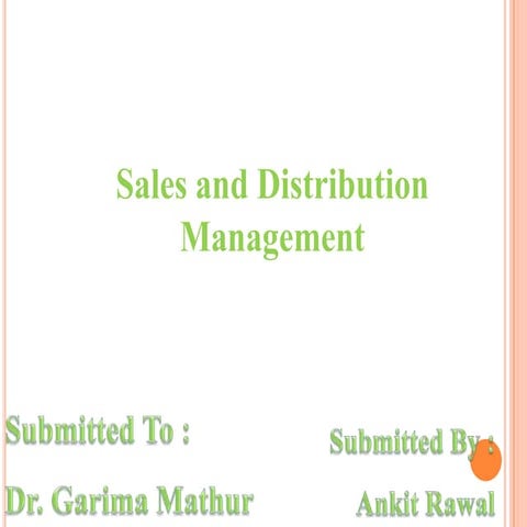 Sales & distribution management | PPTX