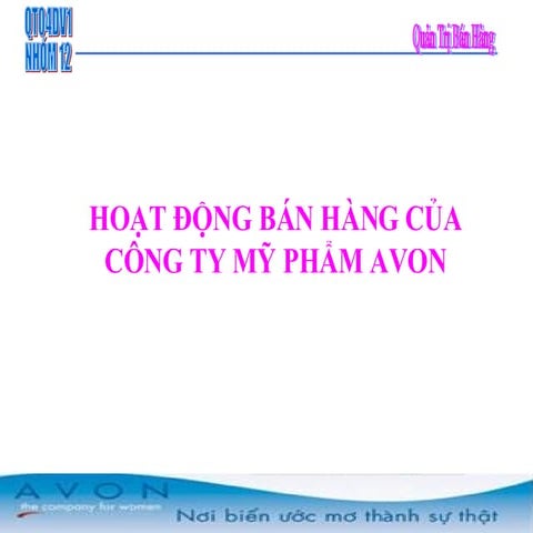 Sales Management_ AVON | PPT