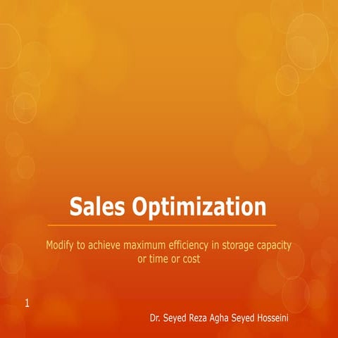 Sales Optimization | PDF