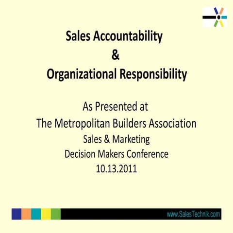 Sales Accountability & Organizational Responsibility | PPT