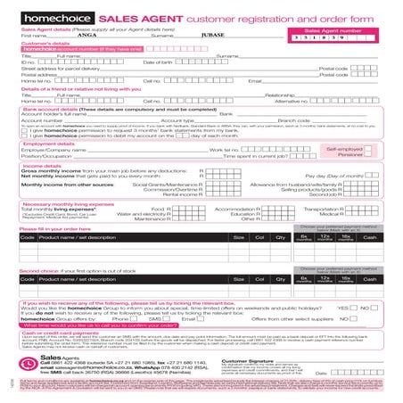 Sales Agent Order Form by Anga.pdf | Credit Cards | Personal Debt
