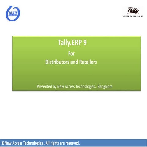 Sales and Distribution in Tally.ERP 9.ppt