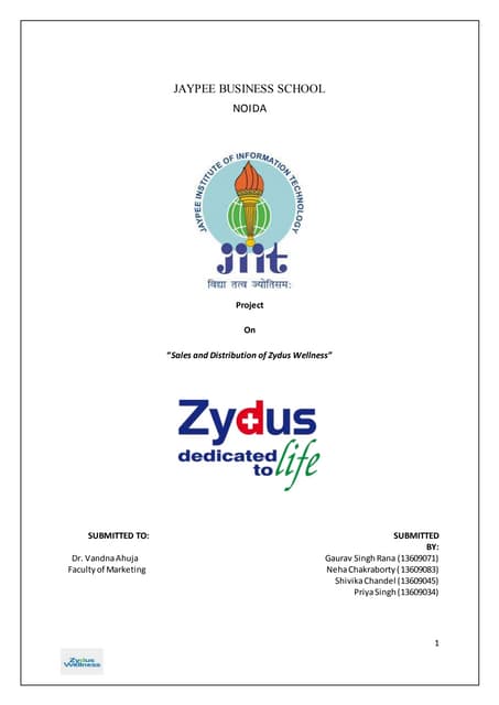 Zydus final ppt | PPTX | Business Accounting & Finance | Business
