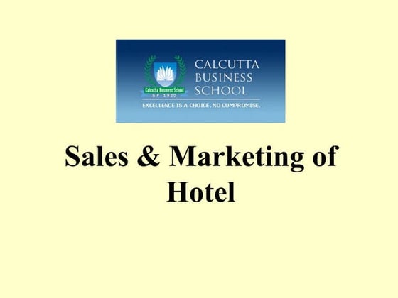 Sales and marketing in hotel industry | PPTX | Marketing and ...