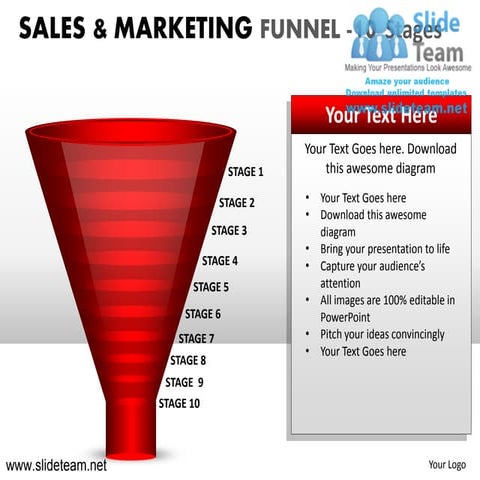 Sales and marketing funnel 6 stages powerpoint presentation templates ...