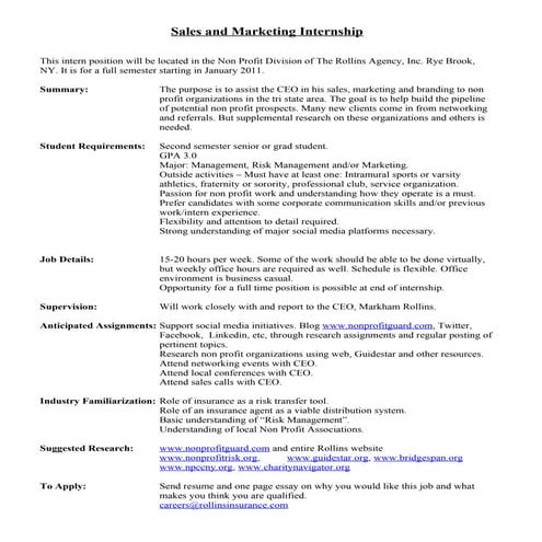 Sales And Marketing Intern | DOC