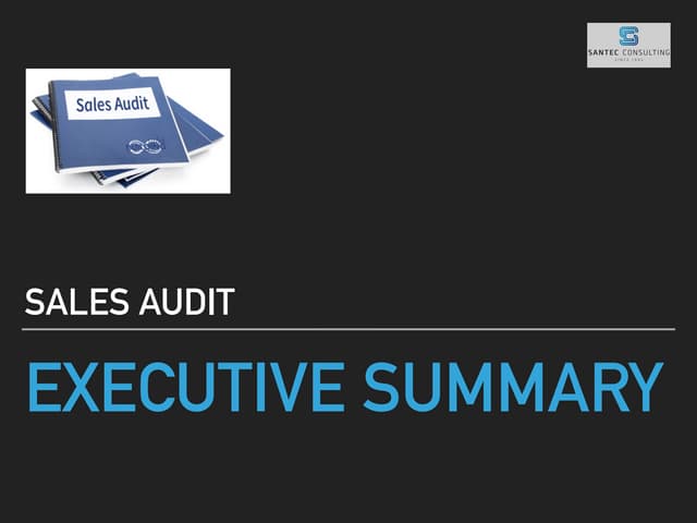 Sales audit for Increase Sales Effectiveness | PPT