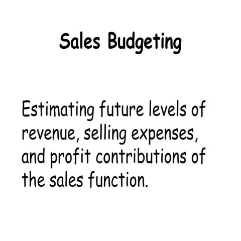 Sales Budgeting Importance & Scheduling of Sales | PPT
