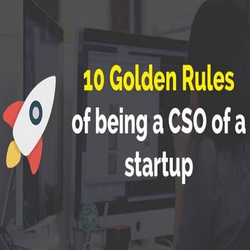 10 rules of being CSO of a startup- Sales chakra | PDF