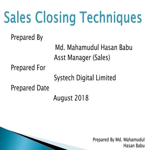 Sales Closing Tactics & Technique | PDF
