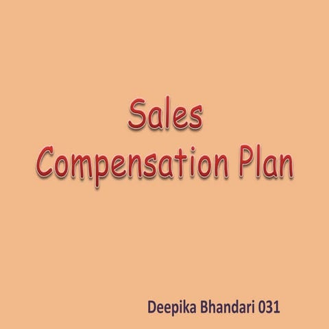 Sales compensation plan | PPTX