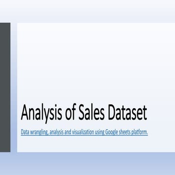 Analysis of Sales dataset | PPTX
