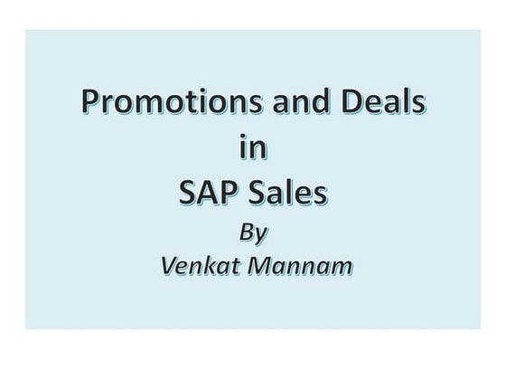 SAP SD Sales Deal & promotion | PPT